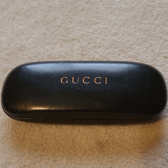Gucci | Accessories | Gucci Glass Case Black With Gucci In Bronze Color ...